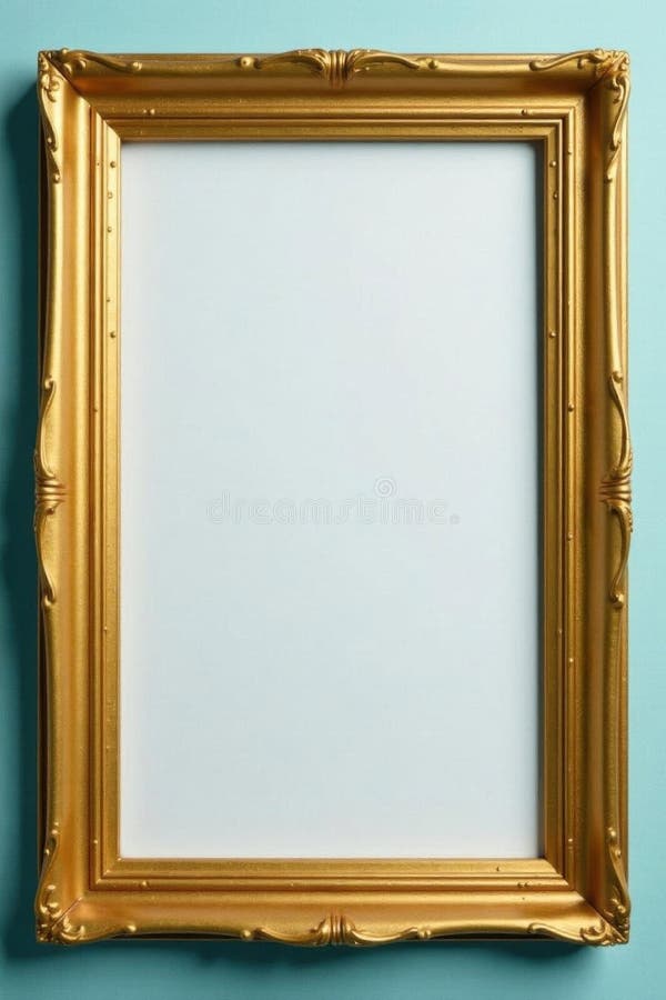 Simple Golden Rectangular Picture Frame, Clean Lines, Rectangular Frame ...