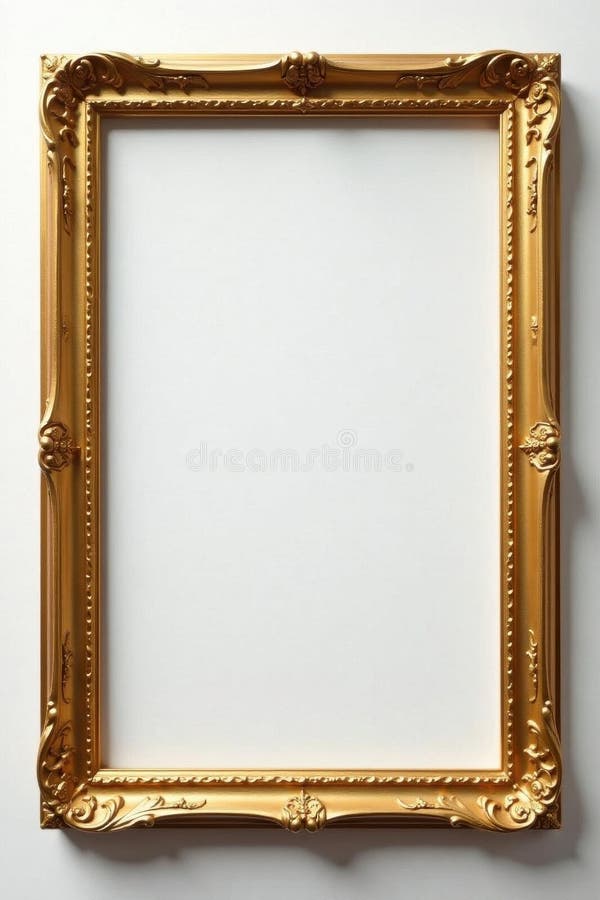 Simple Golden Rectangular Picture Frame, Clean Lines , Frame Mockup ...