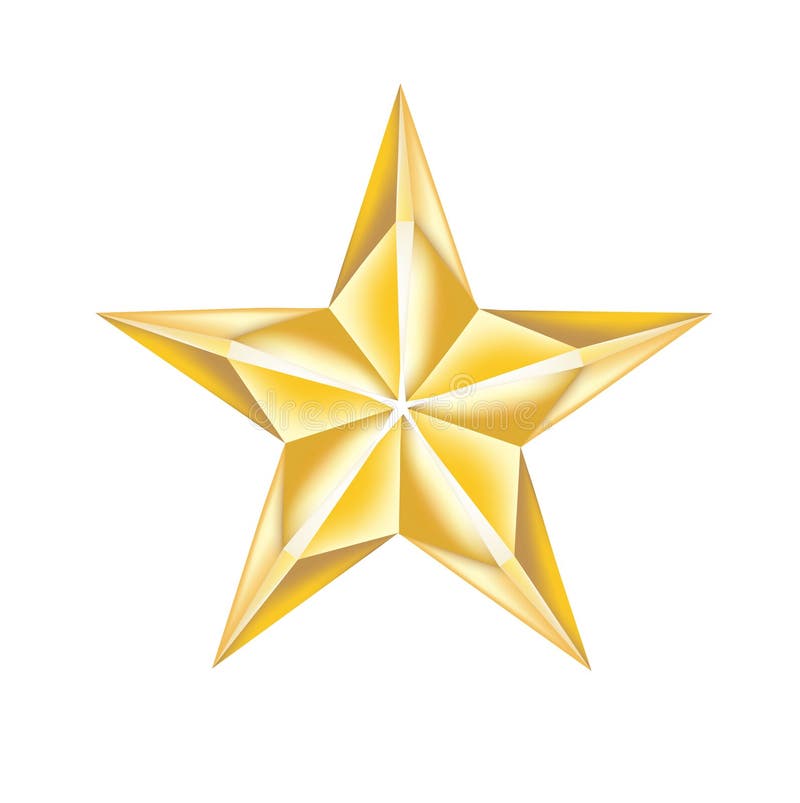 Shiny Gold Star Isolated on Transparent Background. Stock Vector ...