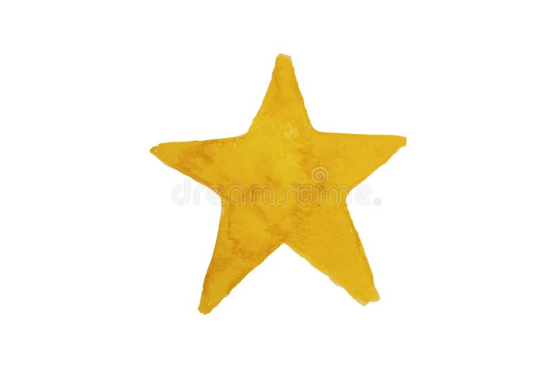 Simple Golden Star Watercolor Illustration Simple Golden Star ...