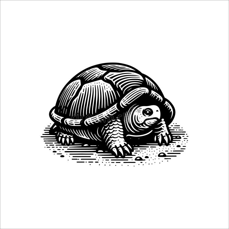 Gopher Tortoise Front View Vintage Retro Logo Illustration. Stock ...
