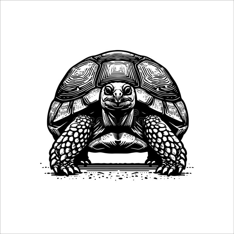 Gopher Tortoise Front View Vintage Retro Logo Illustration. Stock ...