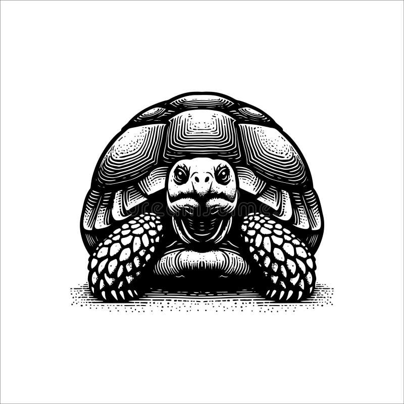 Gopher Tortoise Front View Vintage Retro Style Logo Icon. Stock Vector ...