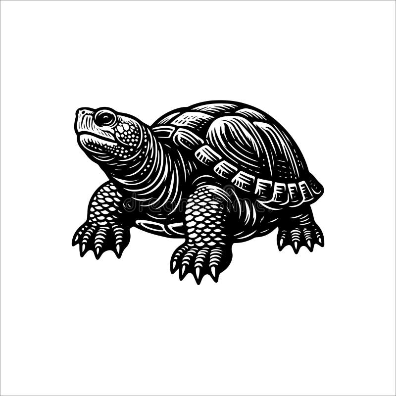 Gopher Tortoise Side View Vintage Retro Logo Illustration. Stock Vector ...