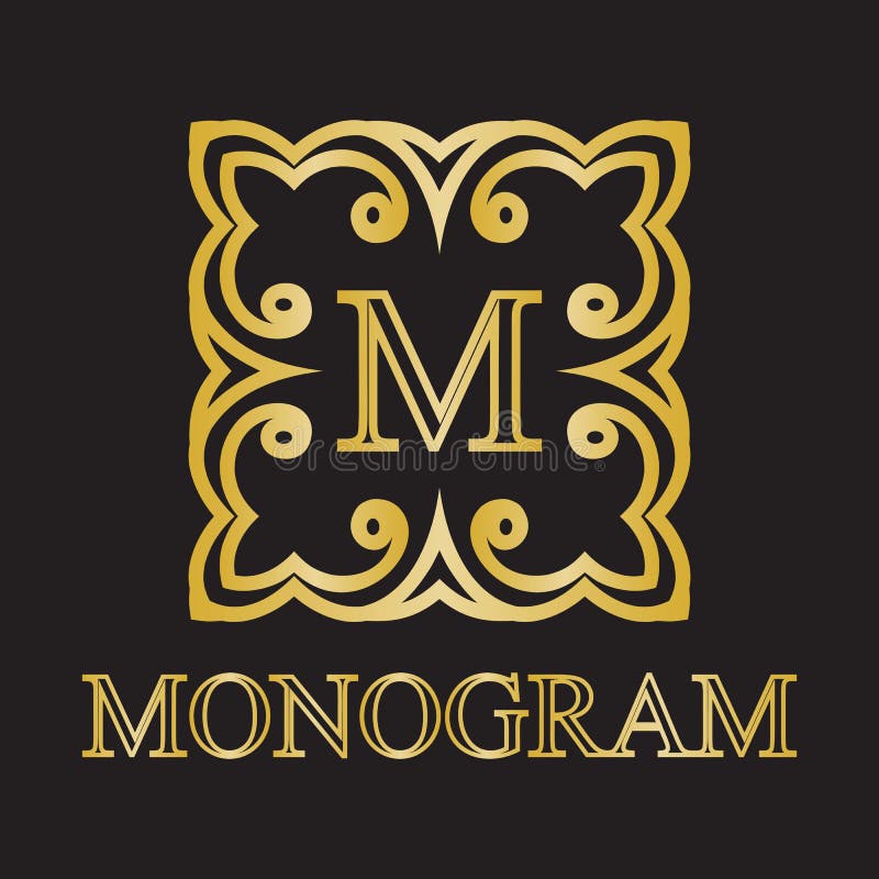 Monogram icon stock vector. Illustration of border, linear - 102756038