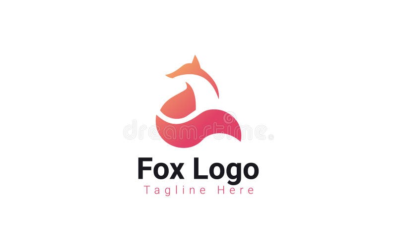 Simple Gradient Fox Logo Design Template, Vector Art, Eps Stock Vector ...