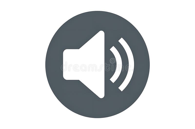 Audio Speaker Icon Volume Control, Sound Symbol, Grey Circle Stock ...
