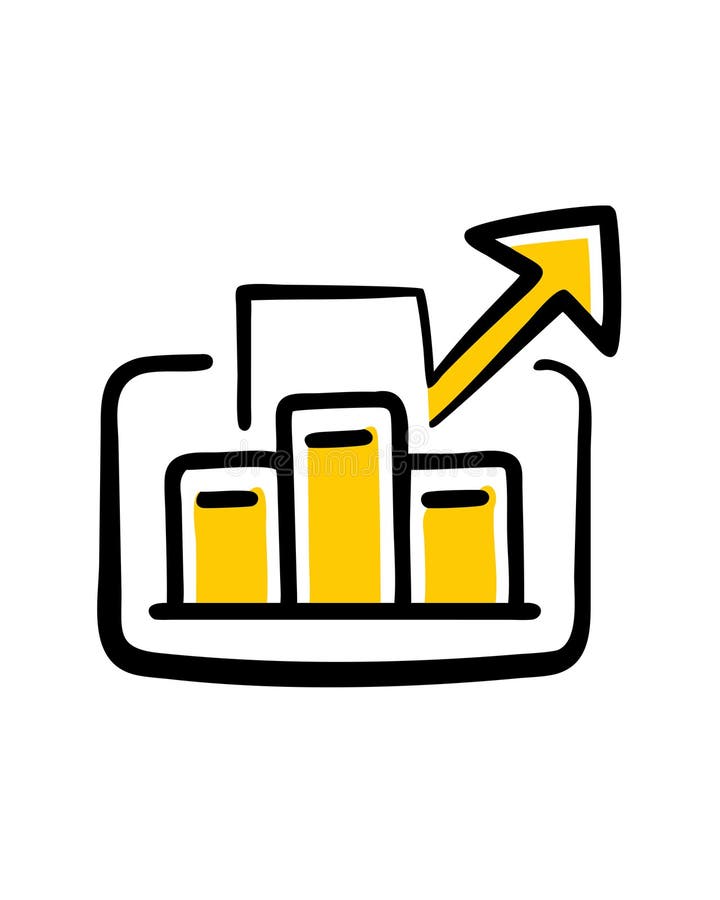 A Simple Graphic Depicts a Bar Chart with Three Yellow Bars Enclosed in ...