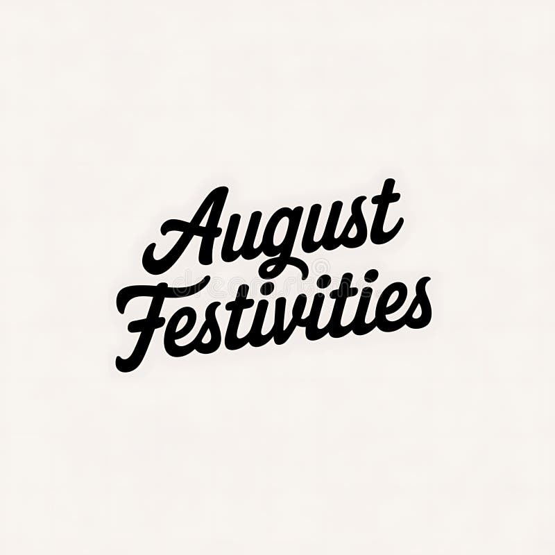 August Festivities Stylish Text Graphic Design Stock Illustration ...