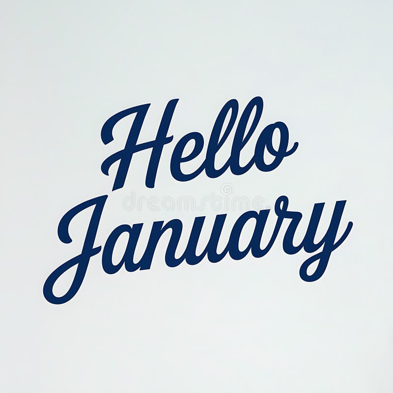 Hello January Cursive Script White Background Stock Illustration ...