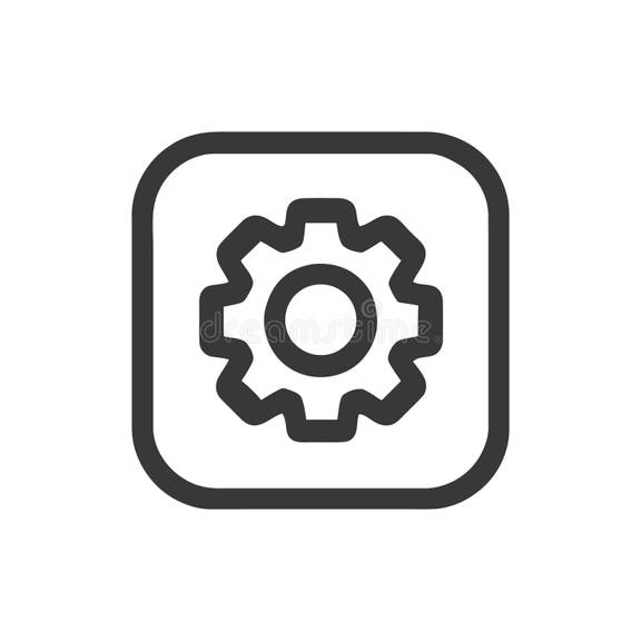 Simple Gear Icon in Square Frame: Setting Options Symbol Stock Vector ...