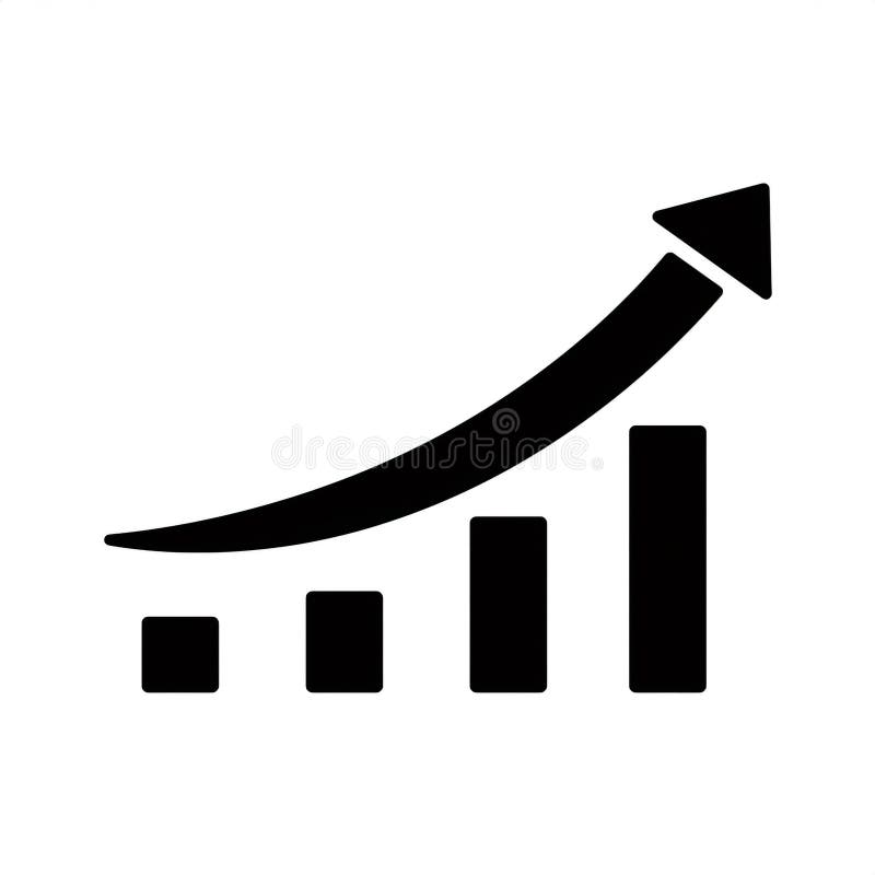 Simple Graphic of a Growing Bar Chart with an Arrow Pointing Upwards ...