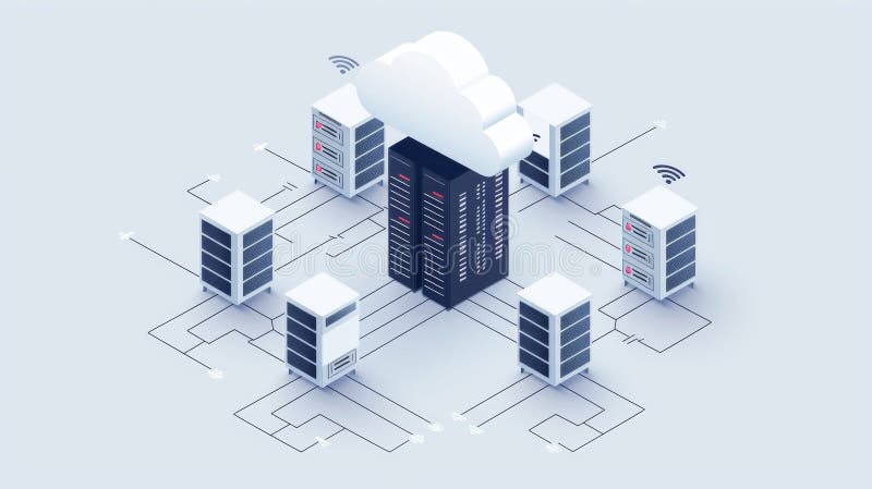 Simple Graphic Illustrating Cloud Server Architecture Stock ...