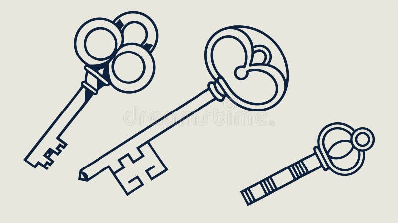 Simple Graphic Illustration of Multiple Keys Various Styles Vector ...
