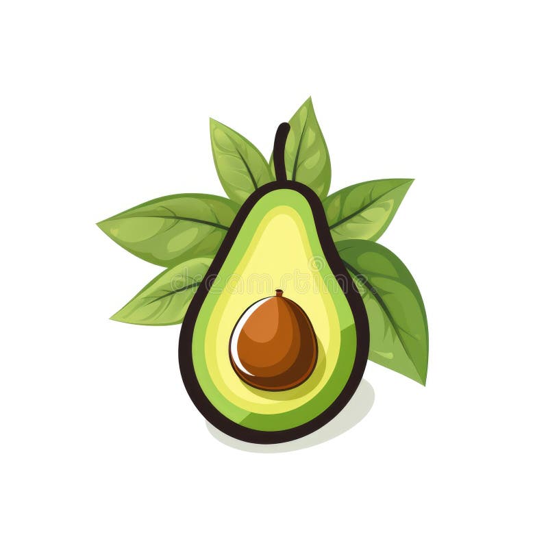 Simple Graphic Logo of Avocado on White Background. Stock Illustration ...