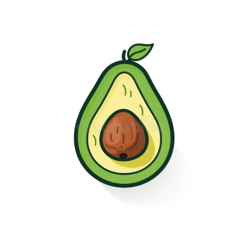 Simple Graphic Logo of Avocado on White Background. Stock Illustration ...