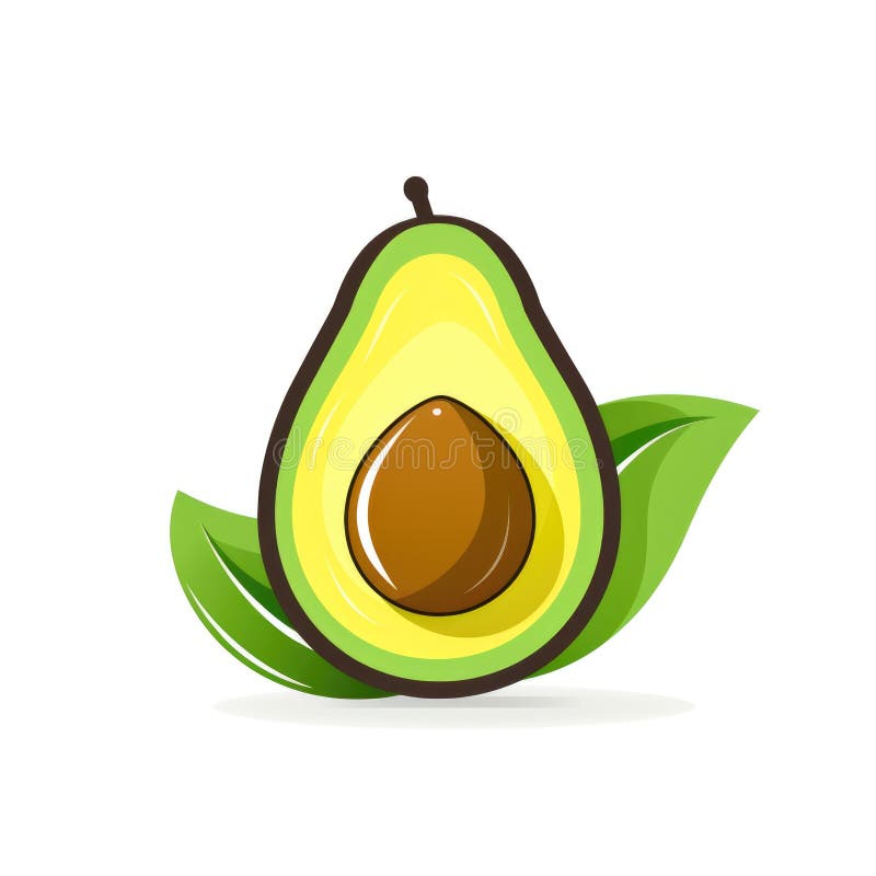Simple Graphic Logo of Avocado on White Background. Stock Illustration ...