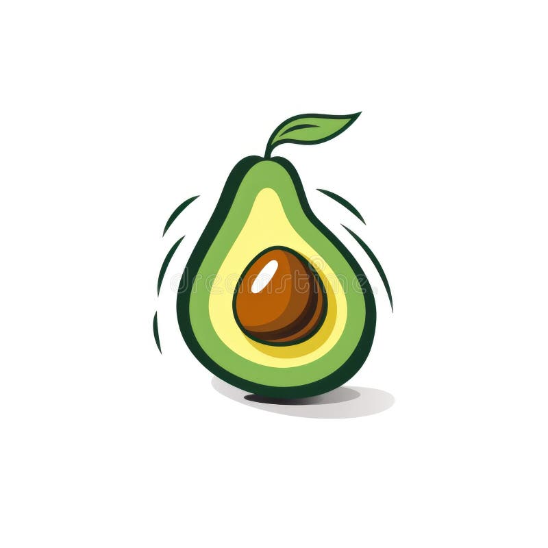 Simple Graphic Logo of Avocado on White Background. Stock Illustration ...