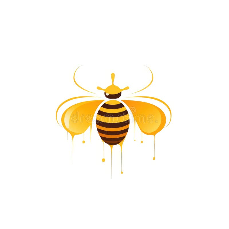 Simple Graphic Logo of Bee on White Background. Stock Illustration ...