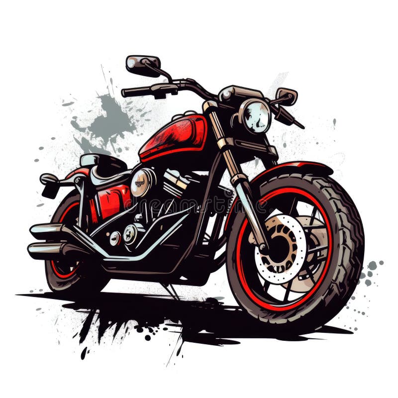 Simple Graphic Logo of Color Motorcycle on White Background. Stock ...