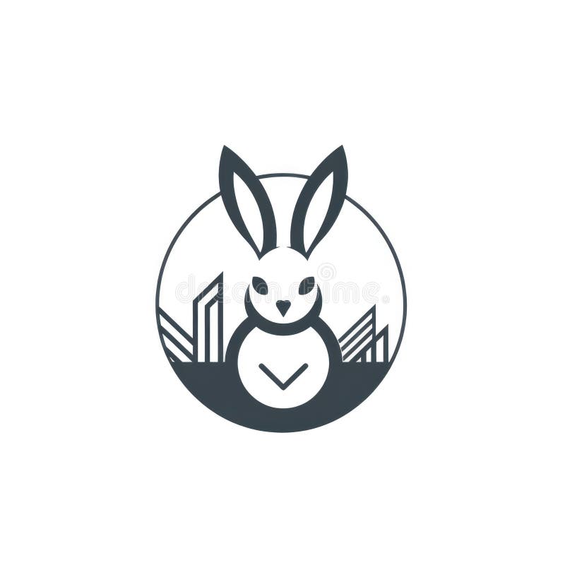 Simple Graphic Logo of Color Styled Hare on White Background. Stock ...