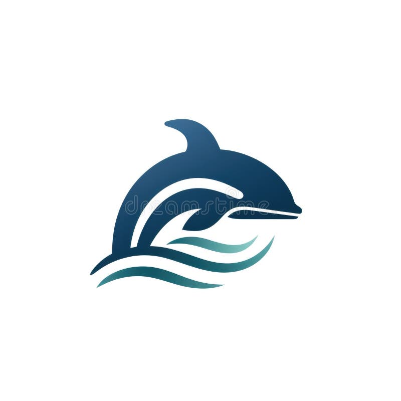 Simple Graphic Logo of Dolphin on White Background Stock Illustration ...