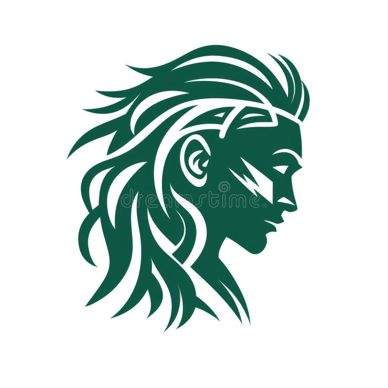 Simple Graphic Logo of Man with Dreadlocks on White Background. Stock ...