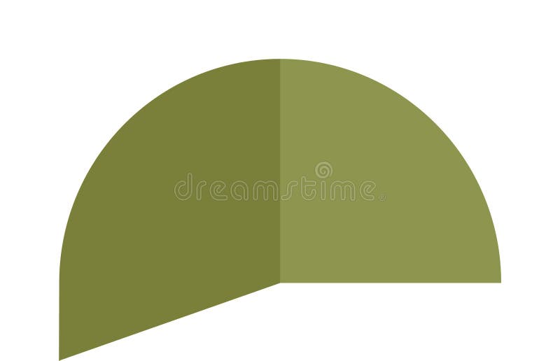 Simple Graphic of Semi-circle Green Shape on White Background Denoting ...