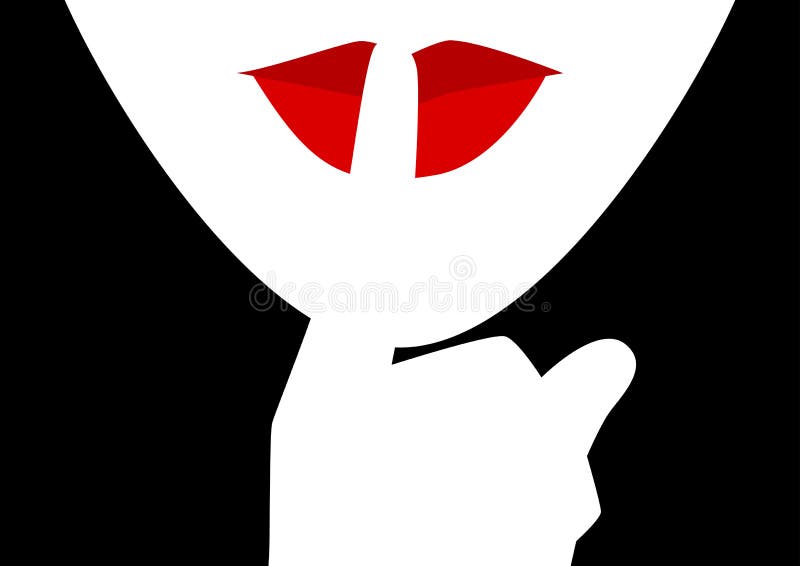 Finger On Lip Quiet Please Keep Silence Symbol Keep Quiet Sign †Vector Stock Vector