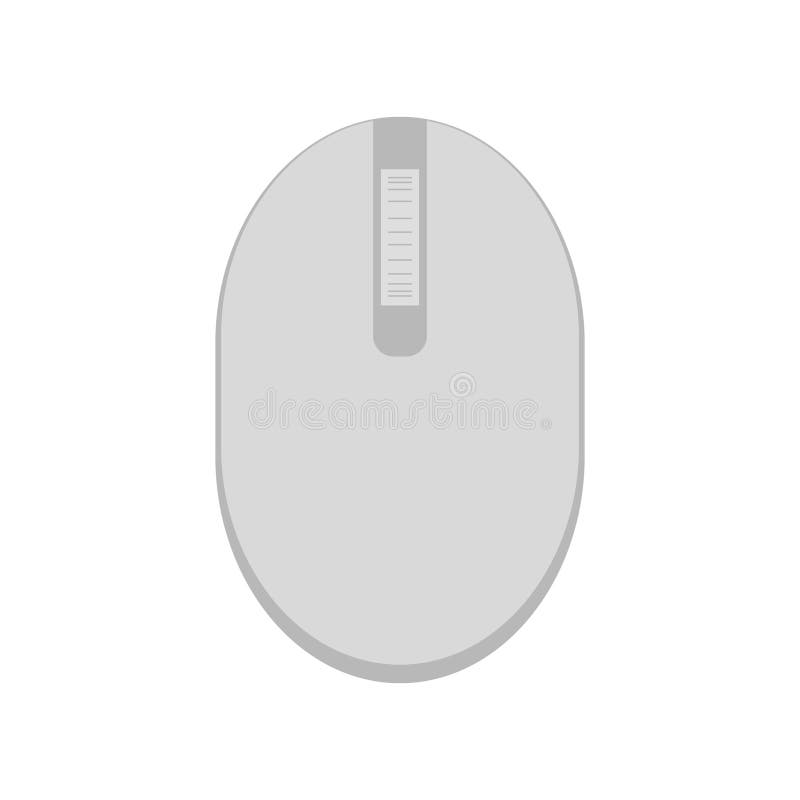 A Simple Gray Computer Mouse in the Shape of an Oval, with Two Keys and ...