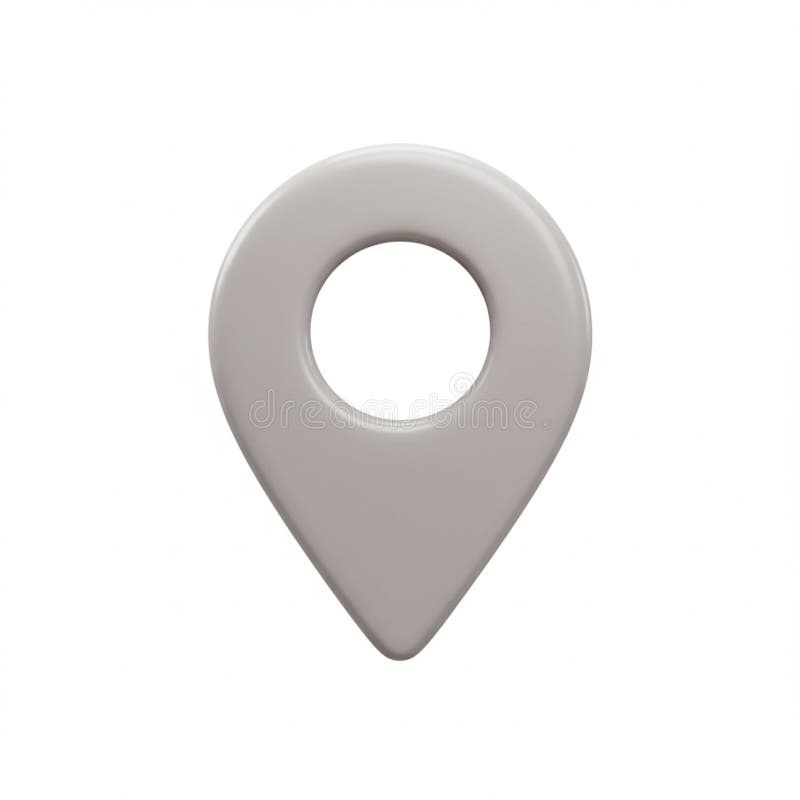 Simple Gray 3D Location Pin Pointer Icon Design Minimalist Navigation ...