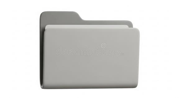 A Simple Gray File Folder with a Tab, Shown Against a White Background ...