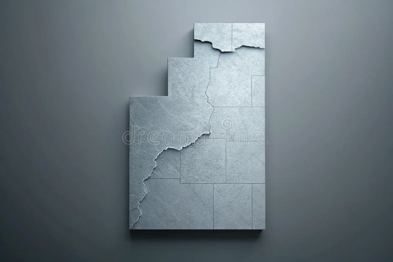 Simple Gray Utah State Map Clean Vector Design for Educational Design ...