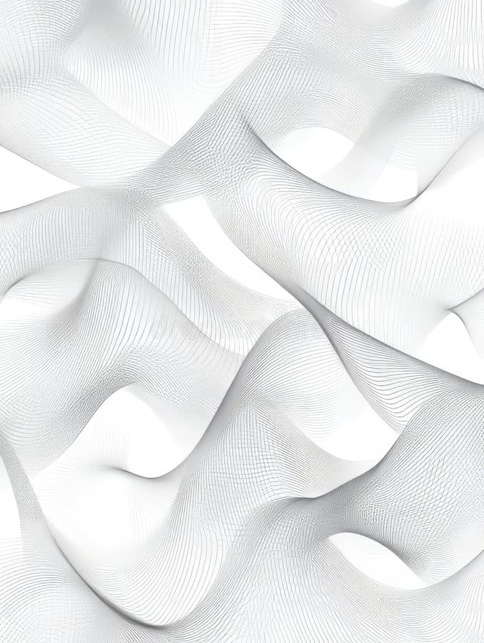 A Simple Gray Wave Pattern is Featured in an Abstract Line Art ...
