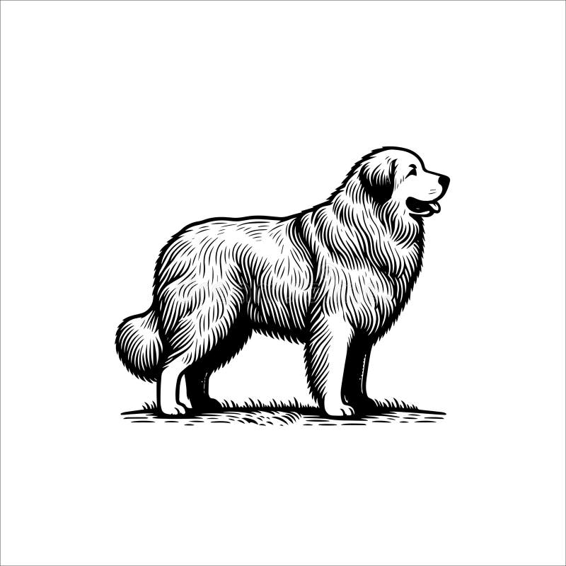 Great Pyrenees Sleeping Vintage Retro Logo Vector Design. Stock Vector ...