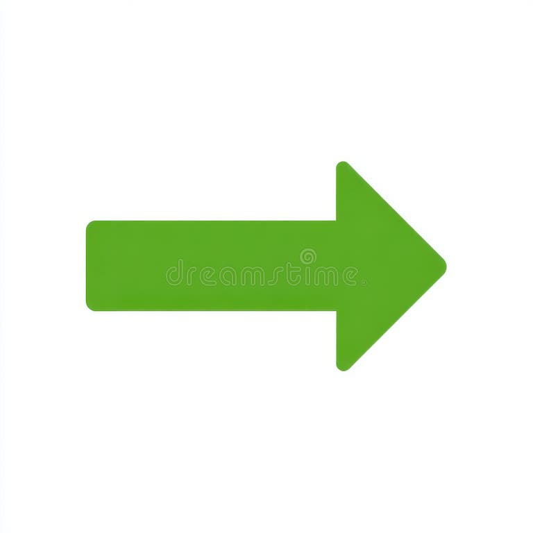 Simple Green Arrow Pointing Right on White Background Stock ...
