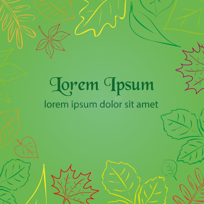 Simple Green Autumn Leaf Color Border for Your Text Stock Vector ...