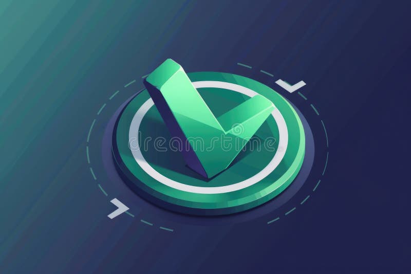 Simple Green Check Mark on a Blue Backdrop. Suitable for Business ...