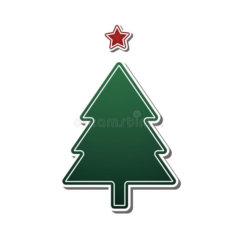 Simple Green Christmas Tree Symbols Isolated on White - Holiday ...