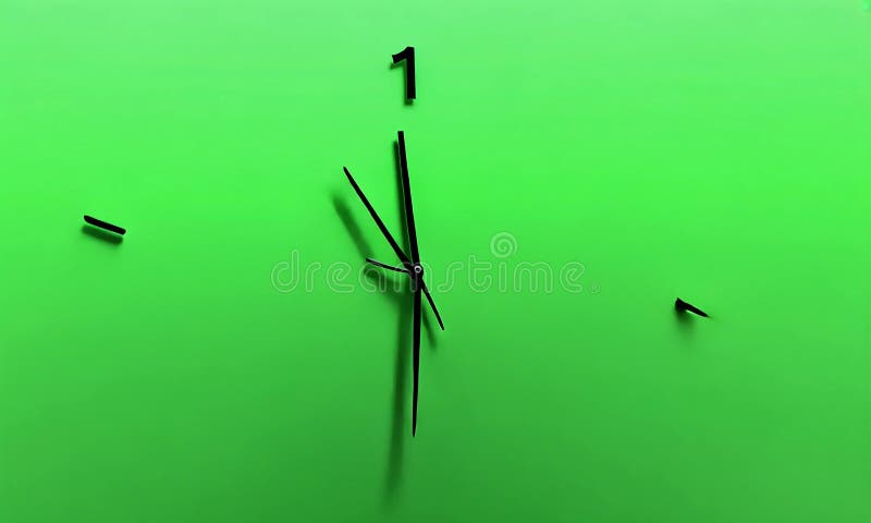 Simple Green Clock Face Showing a Specific Time Stock Footage - Video ...