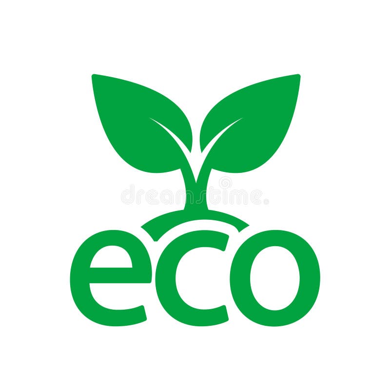 Simple Green Ecology Logo Featuring a Stylized Leaf Symbol with the ...