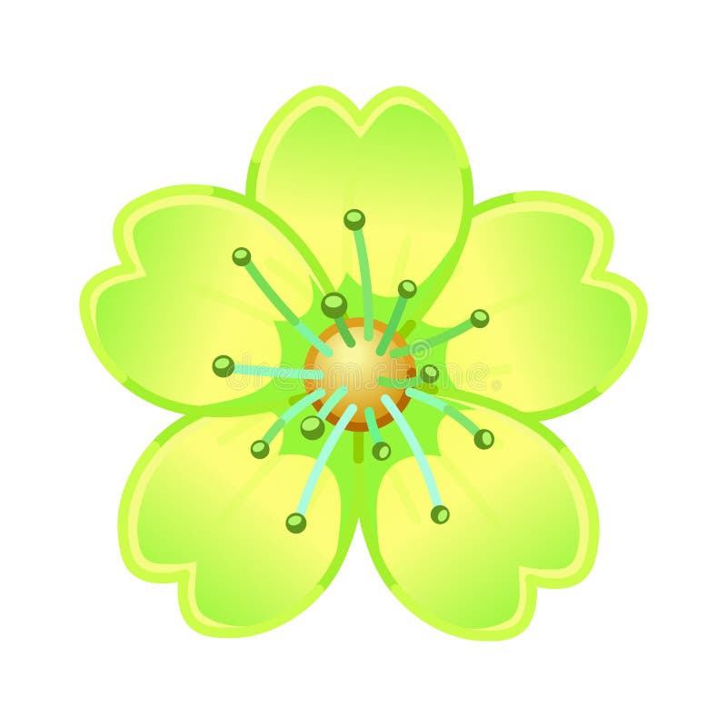 Simple Green Flower Large Size of Emoji Spring Flower Stock Vector ...