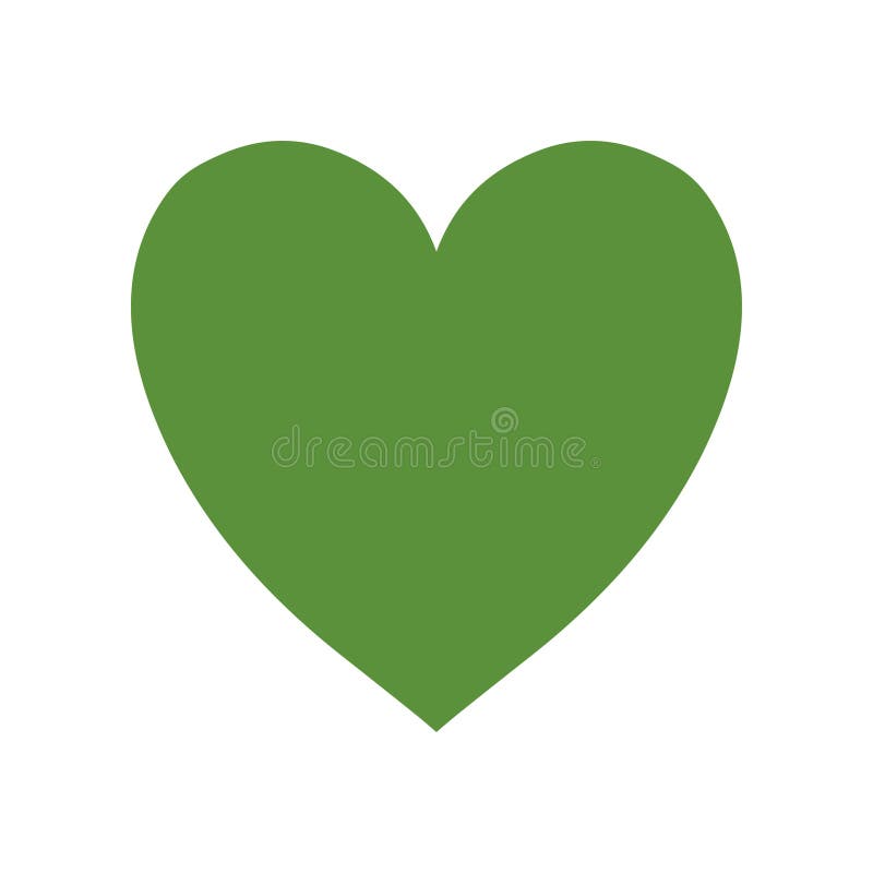 Simple Green Heart Icon for Health and Nature Stock Illustration ...
