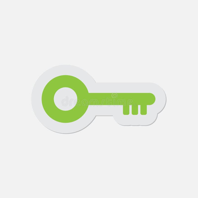 Computer Green Key Isolated White Background Stock Illustrations ...