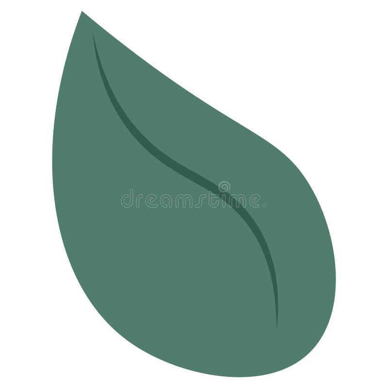 Simple Green Leaf Branch Icon. Vector Stock Vector - Illustration of ...