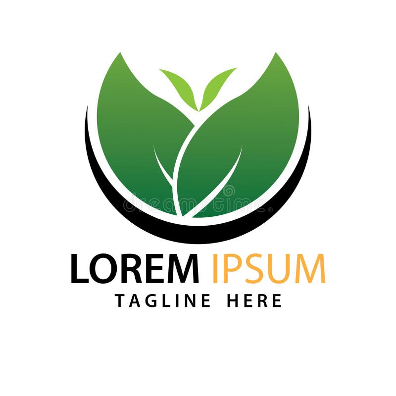 Simple Green Leaf Logo Vector Design Stock Vector - Illustration of ...
