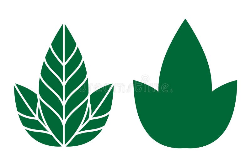 Simple Green Leaf Outline Vector Icon Stock Vector - Illustration of ...