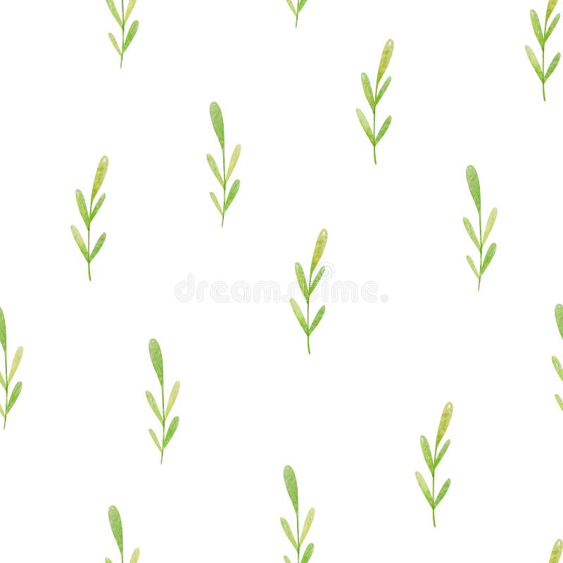 Simple Green Leaves Seamless Background. Stock Illustration ...