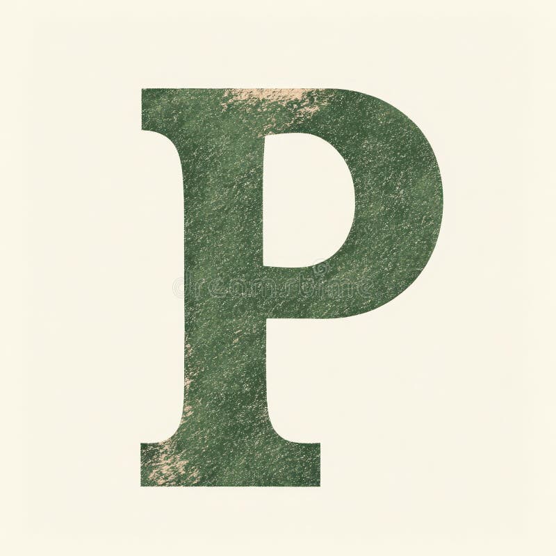 Simple Green Letter P with Worn Texture Stock Image - Image of simple ...