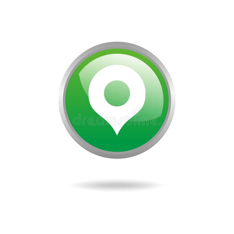 Simple Green Location Icon with Glossy Effect Template Vector Stock ...